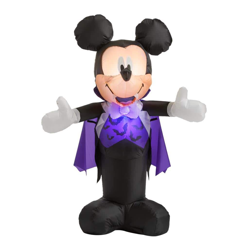 Disney 3.5 ft. Mickey Mouse in Vampire Costume Halloween Inflatable ...