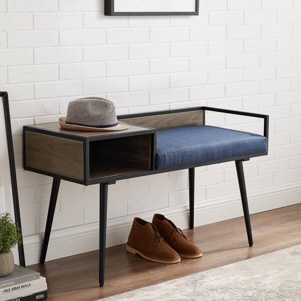 Welwick Designs 40 in. Slate Grey/Blue Cushion Modern Telephone Entry ...