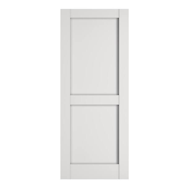 SOCBAZZAR 24 in. x 80 in. 2-Panel Shaker Solid Core White Primed Composite MDF Interior Door ...