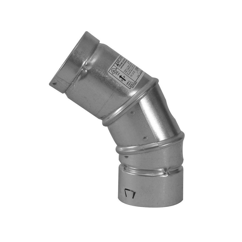 Selkirk 4 in. Steel Adjustable 45/60-Degree Gas Vent Elbow 104222H ...