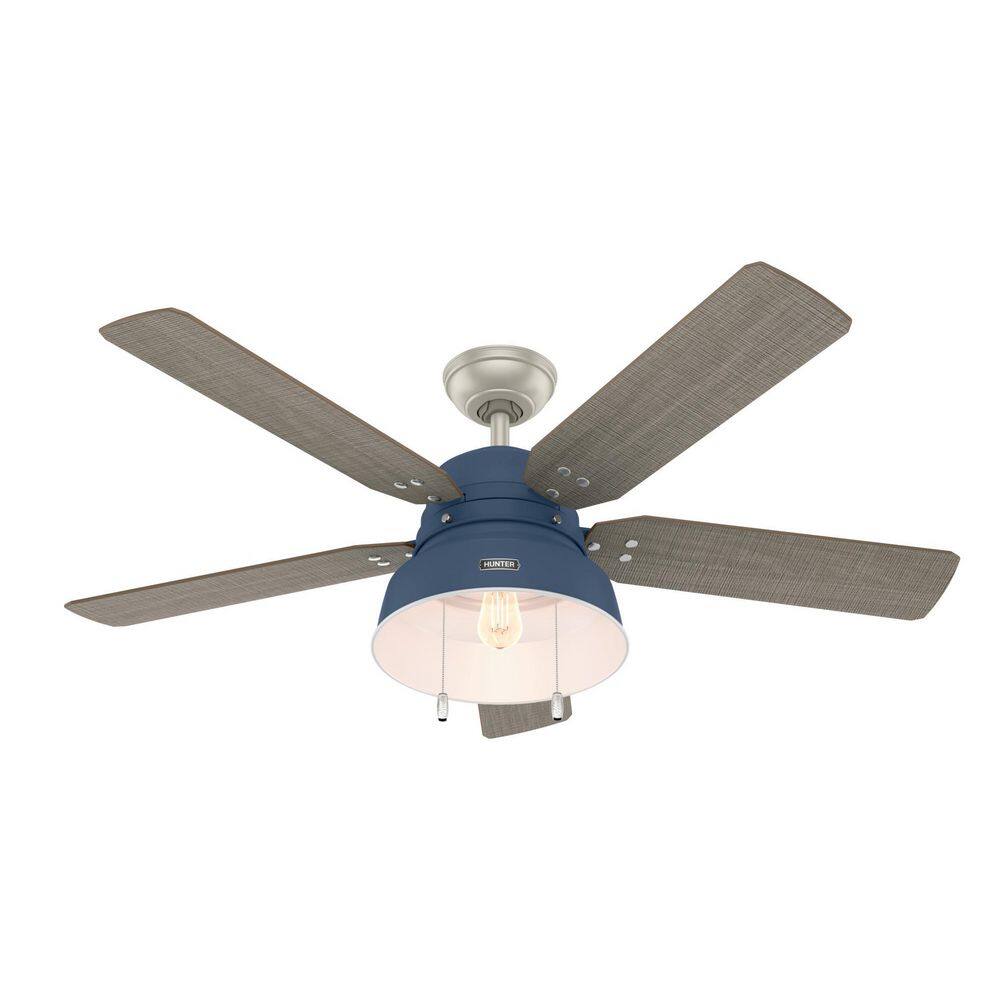 Hunter Mill Valley 52 in. LED Indoor/Outdoor Indigo Blue Ceiling Fan ...