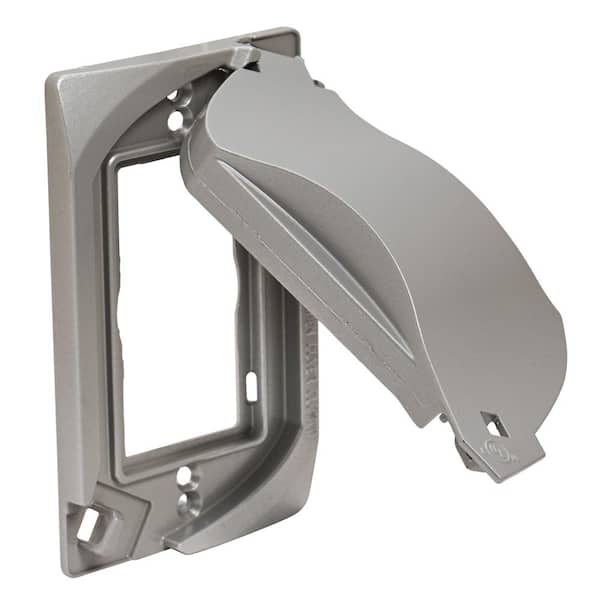 Commercial Electric 1-Gang Metal Weatherproof GFCI Receptacle Kit, Gray ...