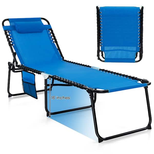 HONEY JOY Patio Folding Chaise Lounge Chair Portable Sun Lounger with ...