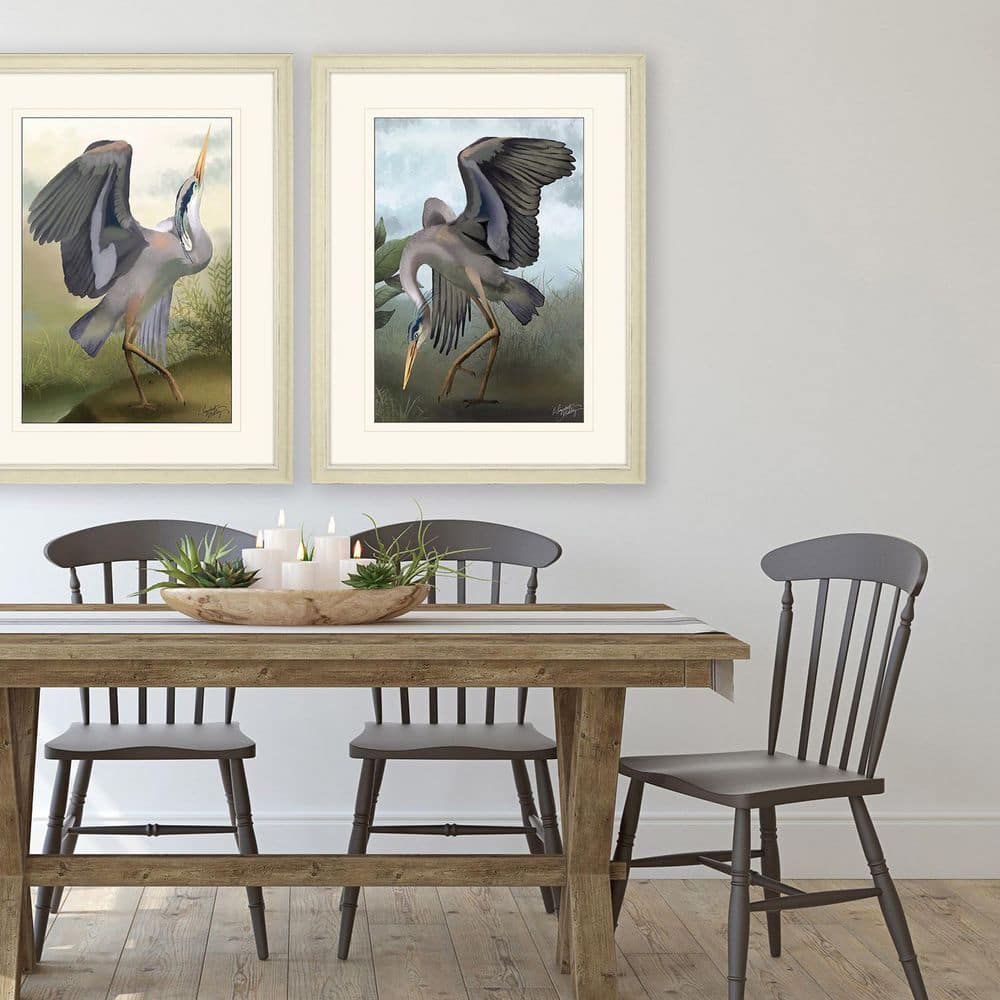 Paragon Heron Study by Medley 1 Piece Framed Canvas Transfer Animal Art ...