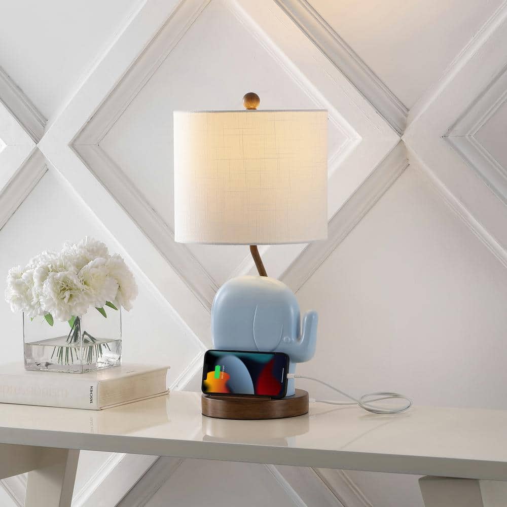 JONATHAN Y Ellie 20.25 in. Bohemian Designer Iron/Resin Elephant LED ...