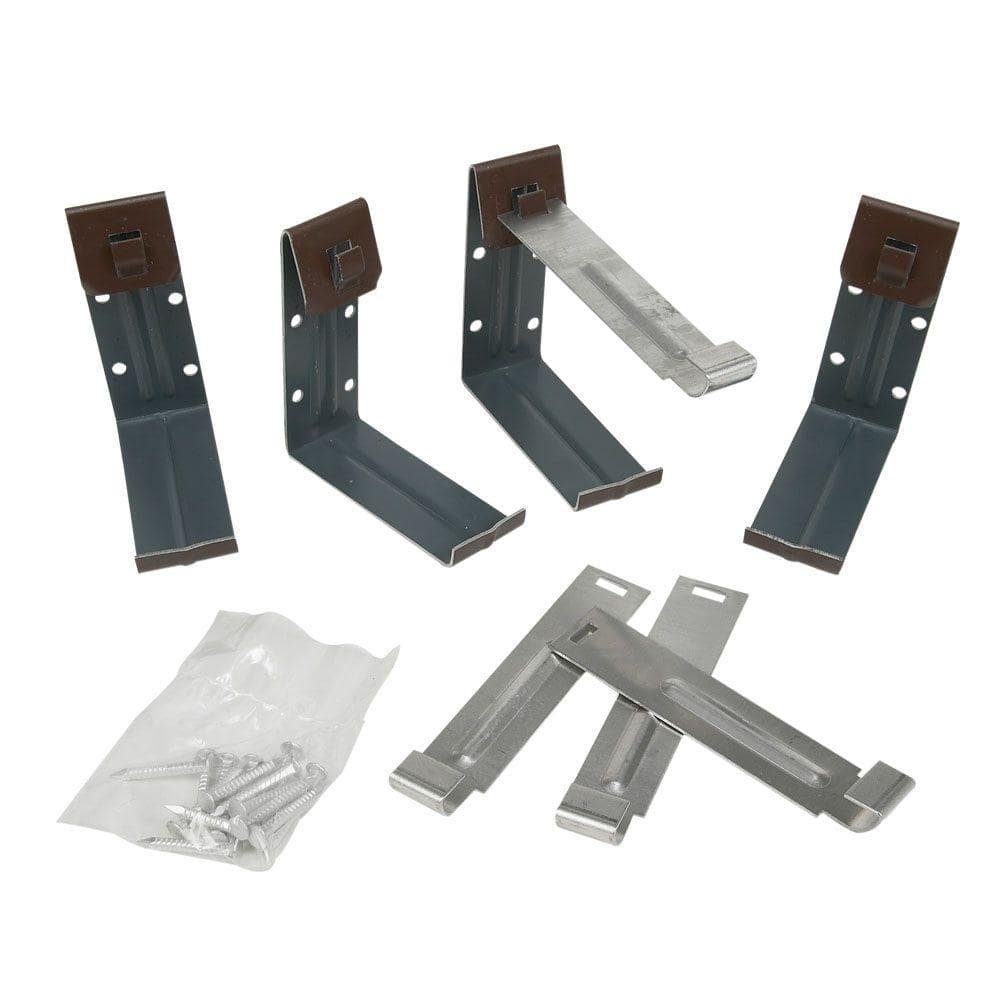 Amerimax Home Products 4 in. Brown Galvanized Fascia Brackets (4-Pack ...