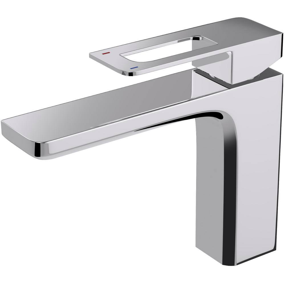 HOMEMYSTIQUE Single Hole Single-Handle Bathroom Faucet in Polished ...