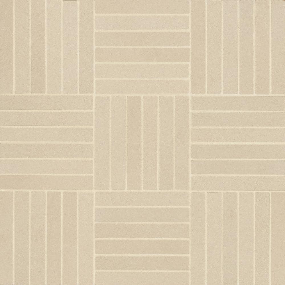 Bedrosians Sahara Ecru 1 in. x 4 in. Linear Matte Porcelain Mosaic Tile ...