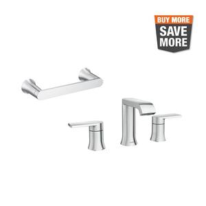 MOEN Genta Single-Handle 1-Spray Tub and Shower Faucet in Chrome with Shower Rod (Valve Included ...