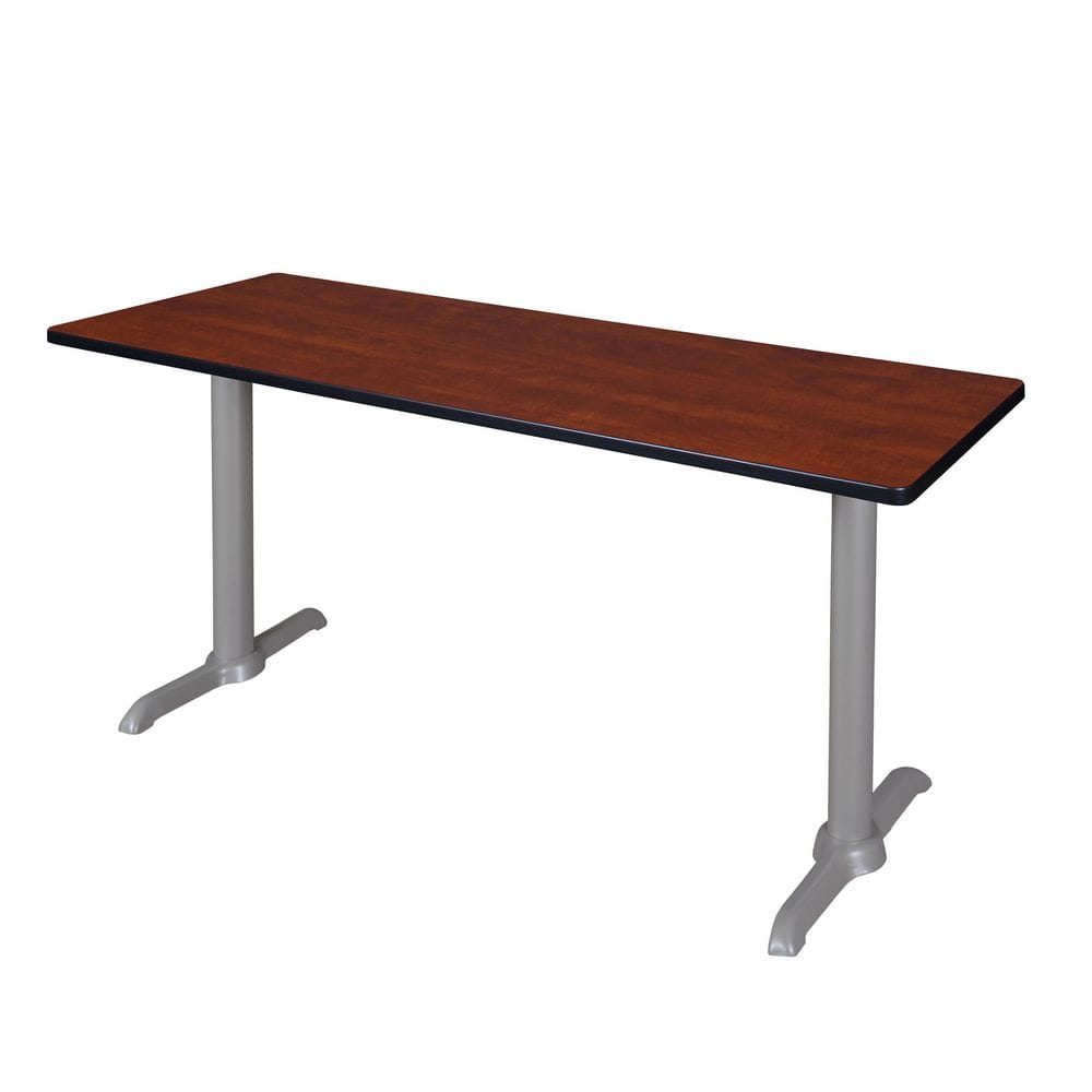 Regency Cain 66 in x 24 in. Cherry Training Table Desk with Grey Base ...