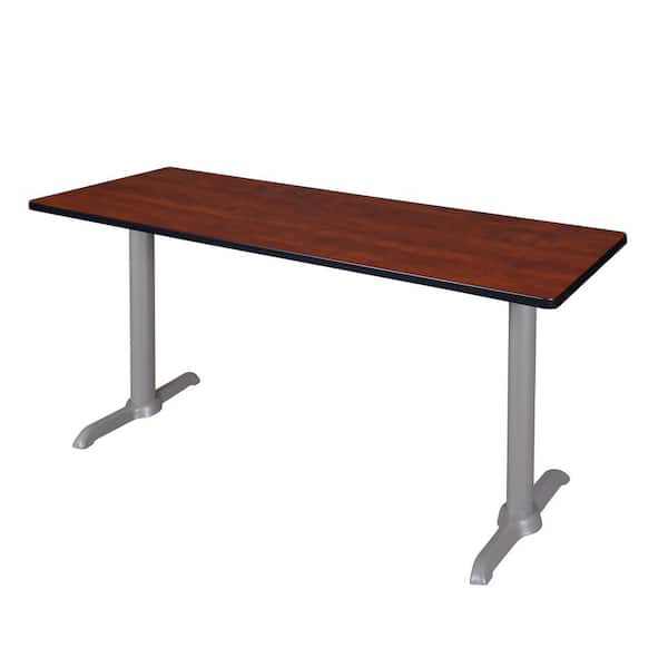 Regency Cain 66 in x 24 in. Cherry Training Table Desk with Grey Base ...