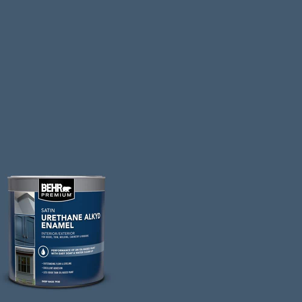 BEHR PREMIUM 1 qt. #S500-7 Infinite Deep Sea Satin Enamel Urethane ...