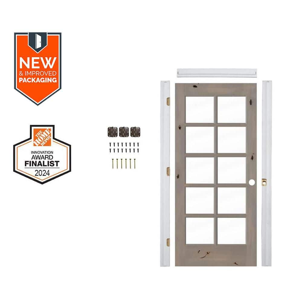 Krosswood Doors Assembly Required 28 in. x 80 in. Left-Handed 10-Lite ...