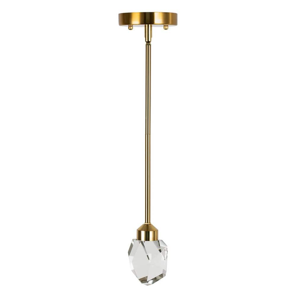 Emeritpro 5W 1-Light Gold Diamond Crystal Shape Pendant Light with ...