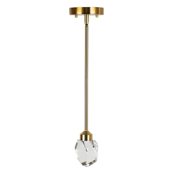 Emeritpro 5W 1-Light Gold Diamond Crystal Shape Pendant Light with ...