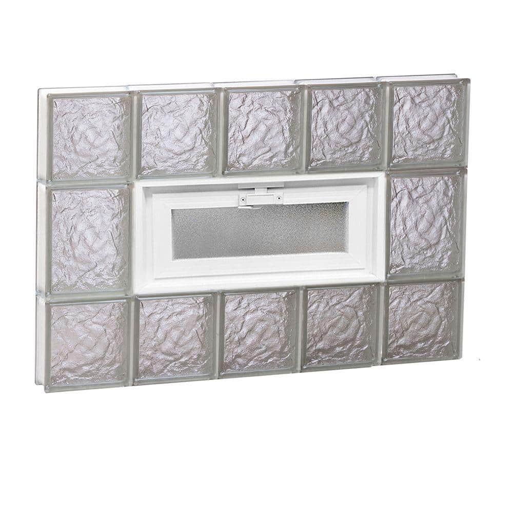 Clearly Secure 28.75 in. x 19.25 in. x 3.125 in. Frameless Ice Pattern ...