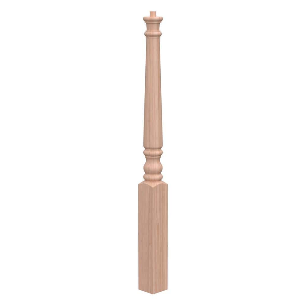 EVERMARK Stair Parts 4010 43 in. x 3 in. Unfinished Red Oak Pin Top ...