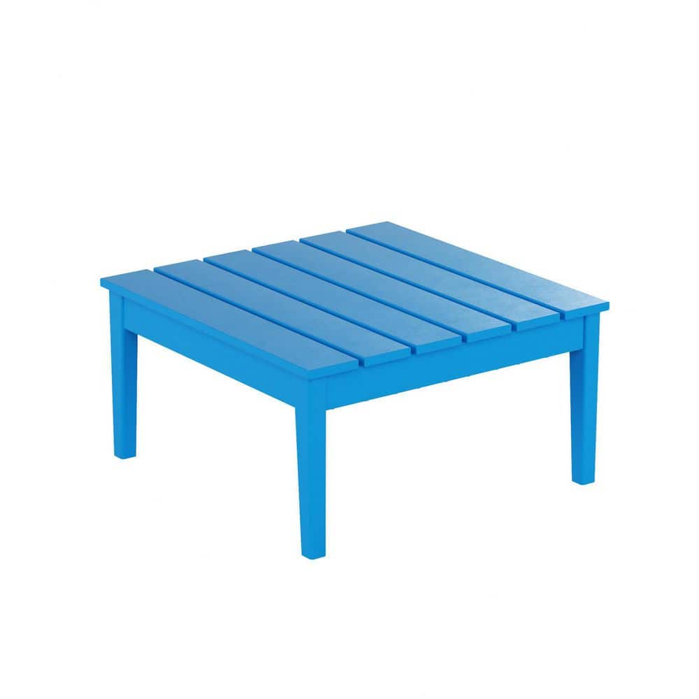 WESTIN OUTDOOR Shoreside Pacific Blue Modern 17 in. Tall Square HDPE ...