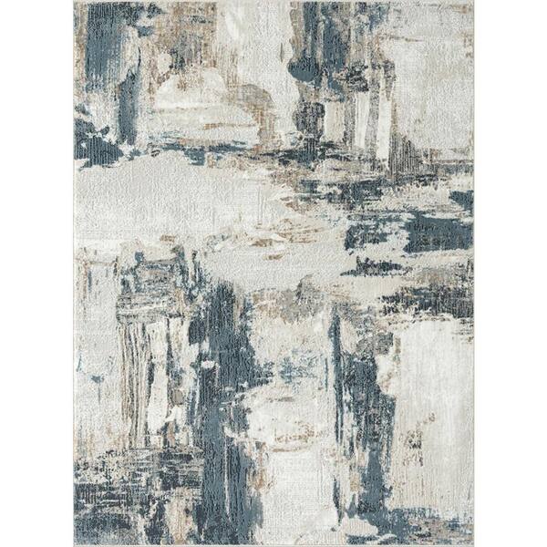 LUXE WEAVERS Camelia Collection Distressed Abstract Blue 6x9 ...