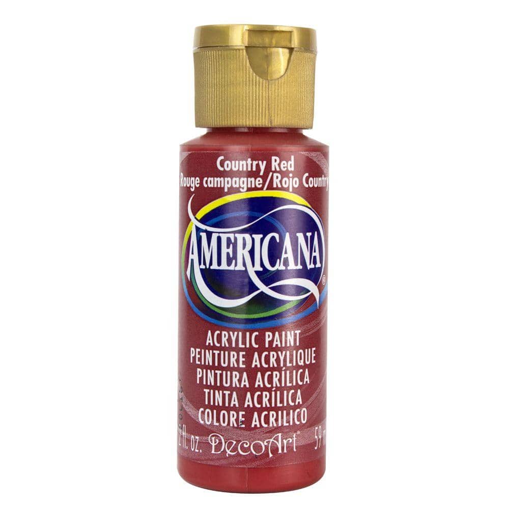 DecoArt Americana 2 oz. Country Red Acrylic Paint DAO18-3 - The Home Depot