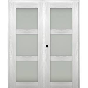 Belldinni Vona 60"x 80" Right Hand Active 3-Lite Frosted Glass Ribeira ...