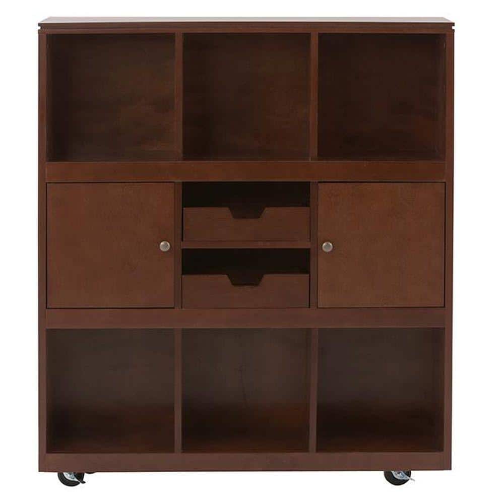 Home Decorators Collection Avery 6-Cube MDF Mobile Cart in Chestnut ...