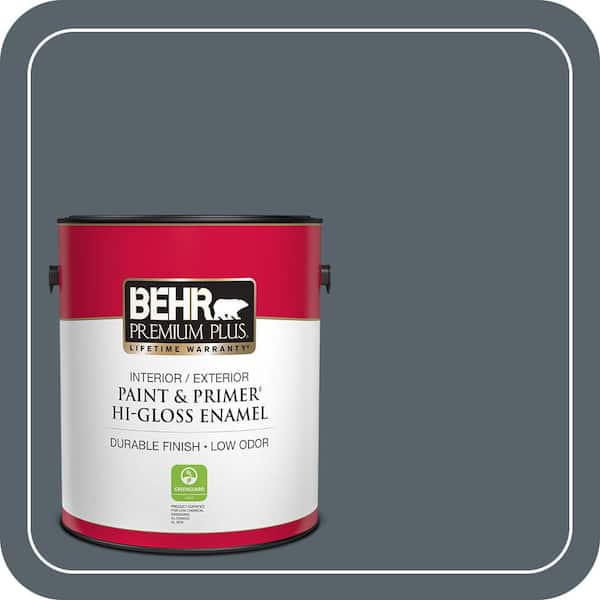 BEHR PREMIUM PLUS 1 gal. #N490-6 Calligraphy Hi-Gloss Enamel Interior ...