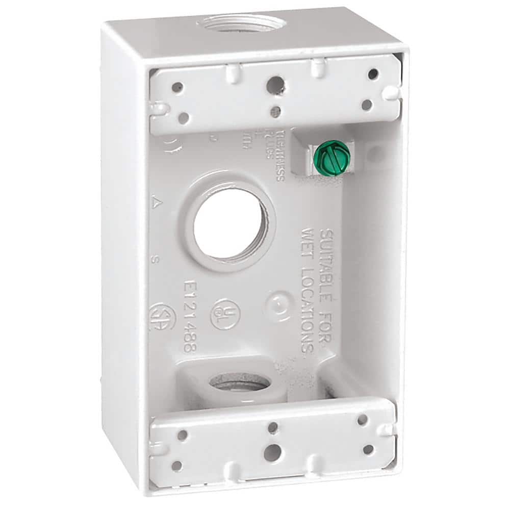 Commercial Electric 1-Gang Metal Weatherproof Electrical Outlet Box ...