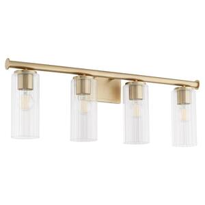 Quorum International Veno 4-Light - 100-Watt Medium Base Lamp Light Vanity 32 in. Width Vanity ...