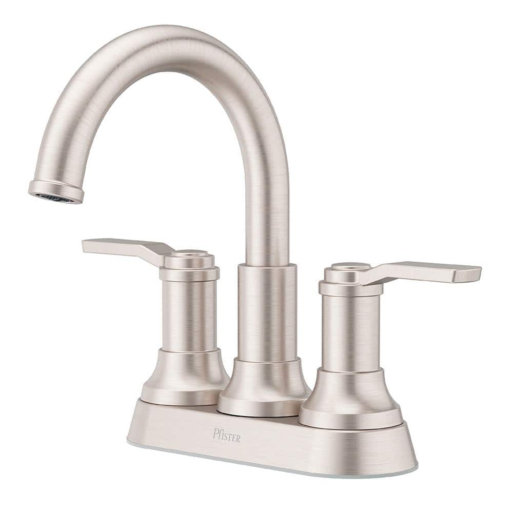 Pfister Briscoe 4 in. Centerset Double Handle Bathroom Faucet in Spot ...