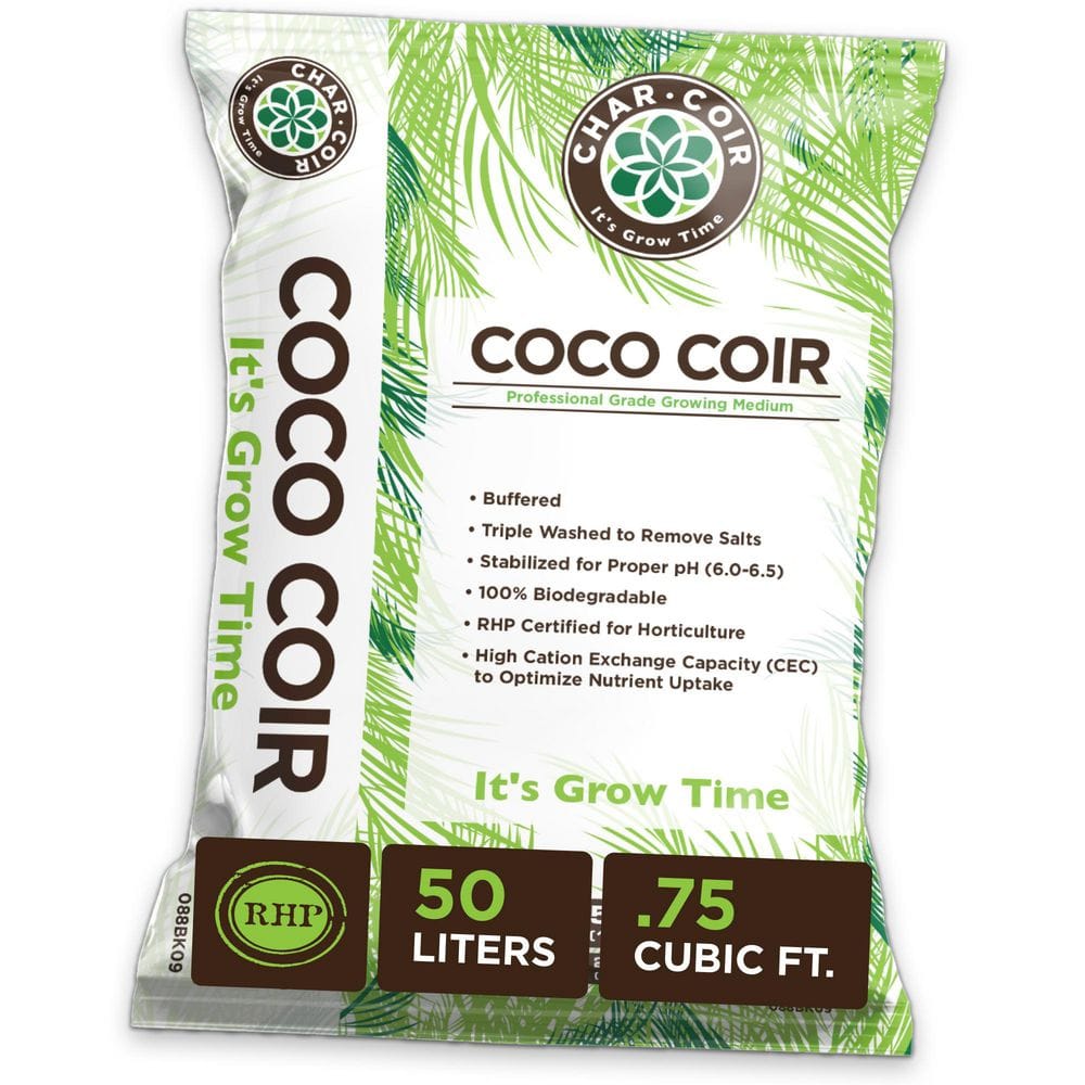CHAR COIR 26 lb. (1.75 cu. ft.) Organic Loose Coconut Coir Growing ...
