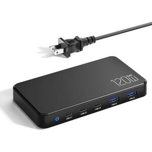 Yichuhaoxi USB-C Charger Station in Black with 120W Power, 5-Port ...