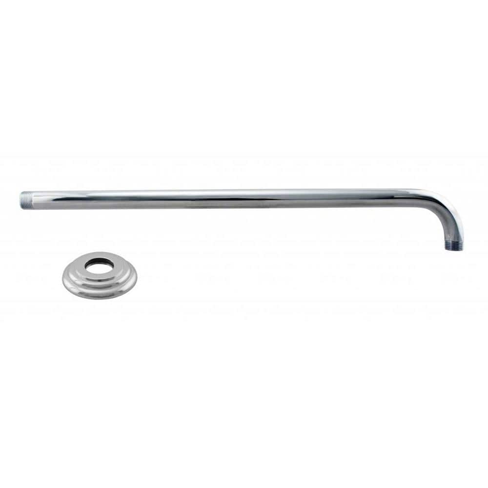 Westbrass 1/2 in. IPS x 19 in. IPS Wall Mount 90-Degree Rain Shower Arm ...