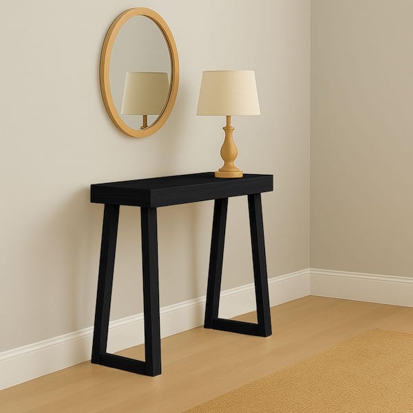 Classic 46 in. Black Rectangle Solid Wood Console Table N230141-170 ...