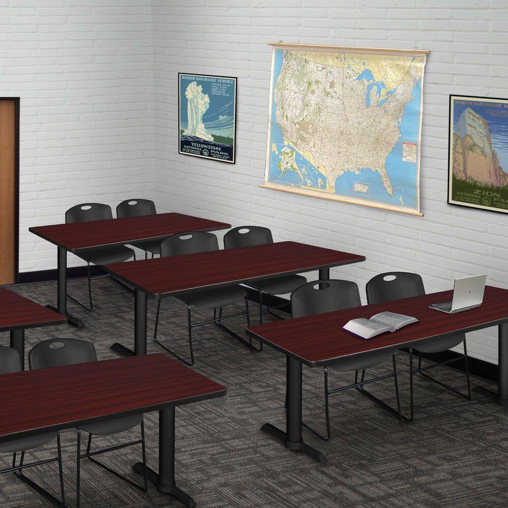 Regency Cain 60 in. x 24 in. Mahogany T-Base Training Seminar Table ...