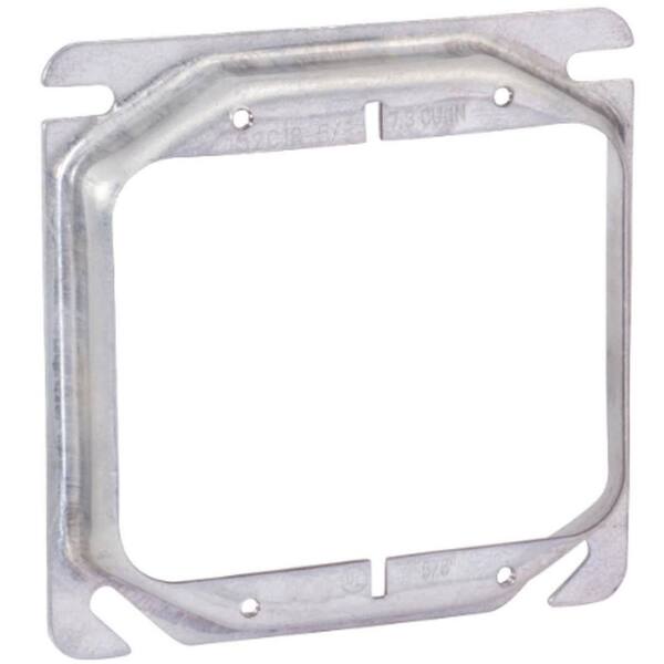 Southwire 4 in. W Steel Metallic 2-Gang 2-Device Square Cover, 5/8 in ...