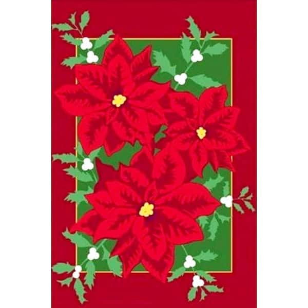 Evergreen Enterprises Poinsettia Flag 12018 - The Home Depot