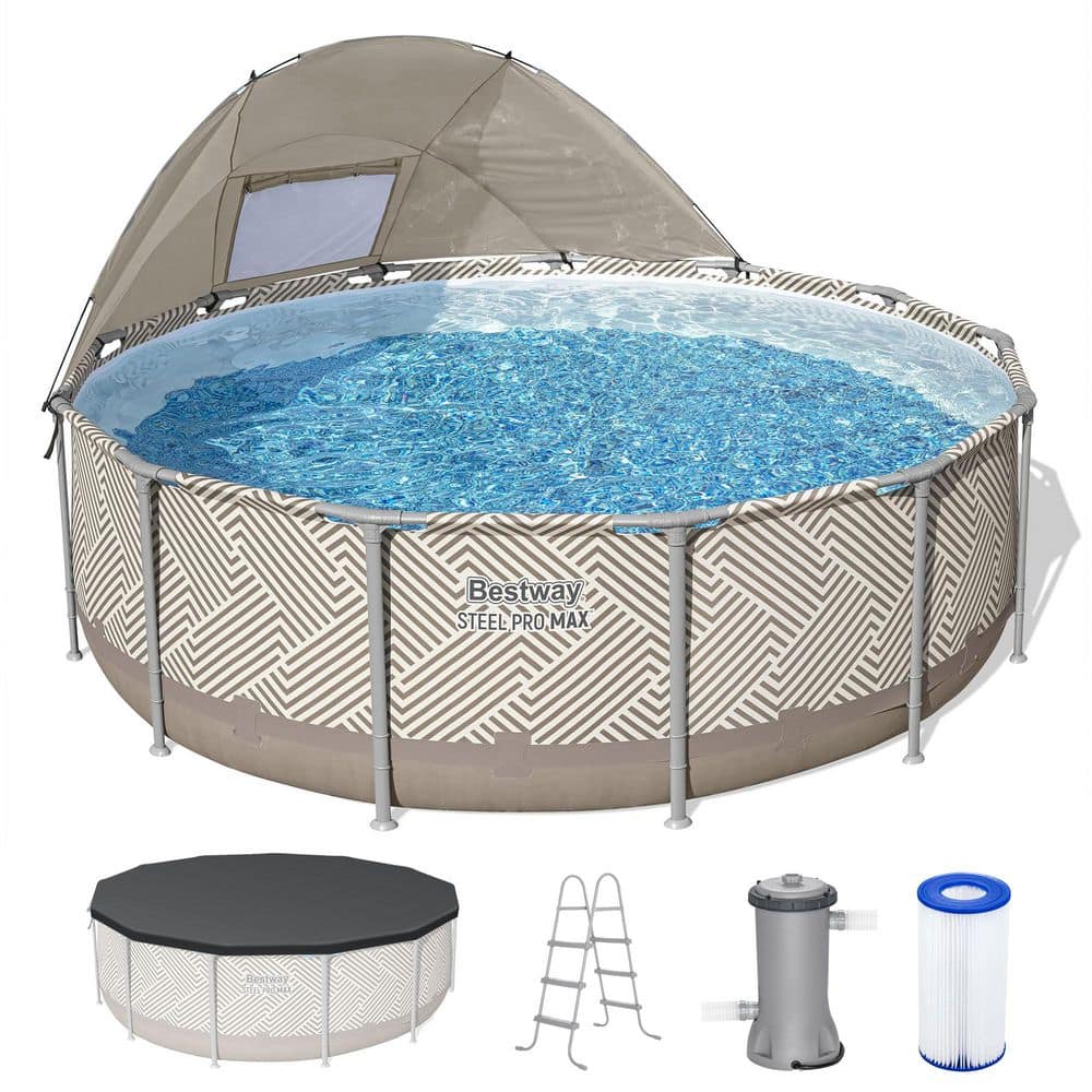 Bestway Steel Pro MAX 13 ft. Round 42 in. Deep Above Ground Pool Set ...