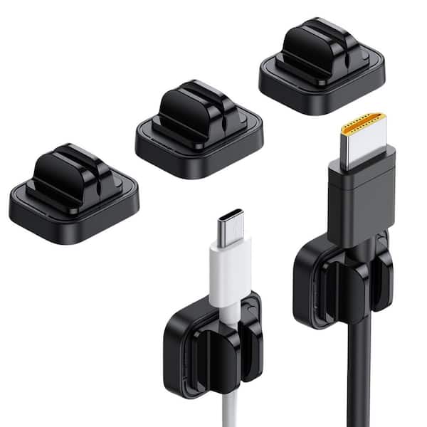 YICHUHAOXI Adhesive Cable Wire Clips Black Outdoor Cable Management Organizer Holder for Desk ...
