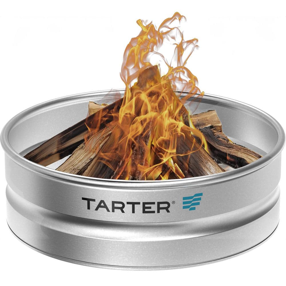 TARTER 36 in. Galvanized Steel Outdoor Fire Pit with reinforced top ...