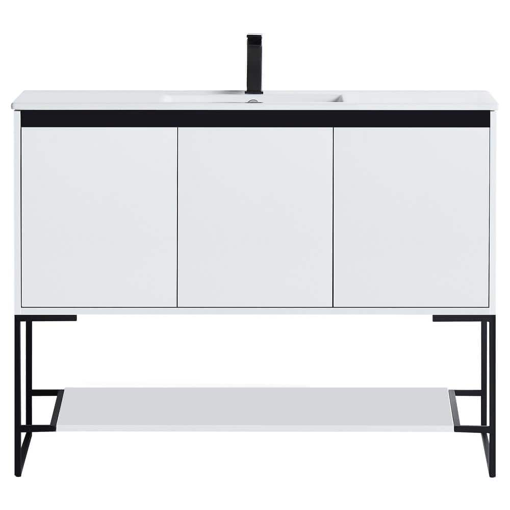FINE FIXTURES Urbania 48 in. W x 18.5 in. D x 33.5 in. H Bath Vanity in ...