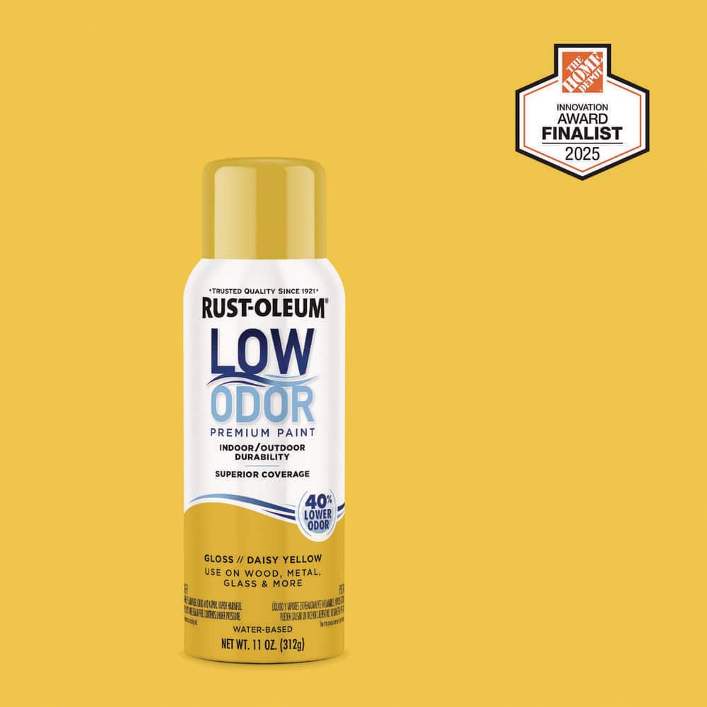 Rust-Oleum Low Odor 11 oz. Gloss Daisy Yellow Low Odor Water-Based ...