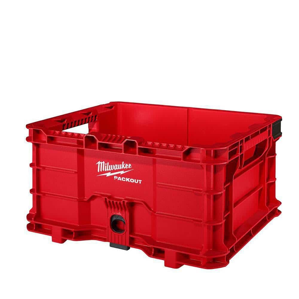 Milwaukee PACKOUT 18.6 in. Tool Storage Crate Bin with Carrying Handles ...
