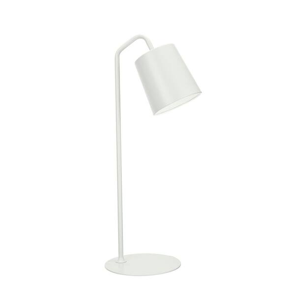 Aspen Creative Corporation 23 in. Milky White Desk Lamp with Metal Lamp ...