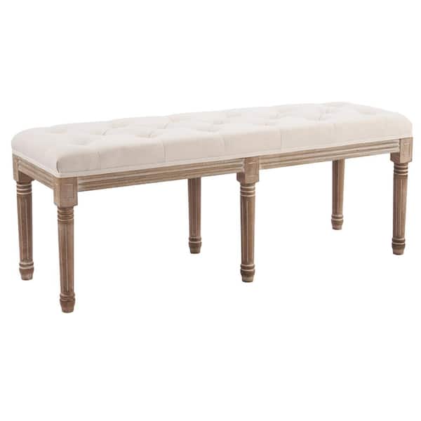 Merra Vintage Wood Upholstered Bench with Solid Wood Legs OWK-6FSB-PD ...