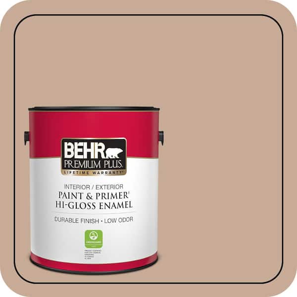BEHR PREMIUM PLUS 1 gal. #S220-3 Sanderling Hi-Gloss Enamel Interior ...