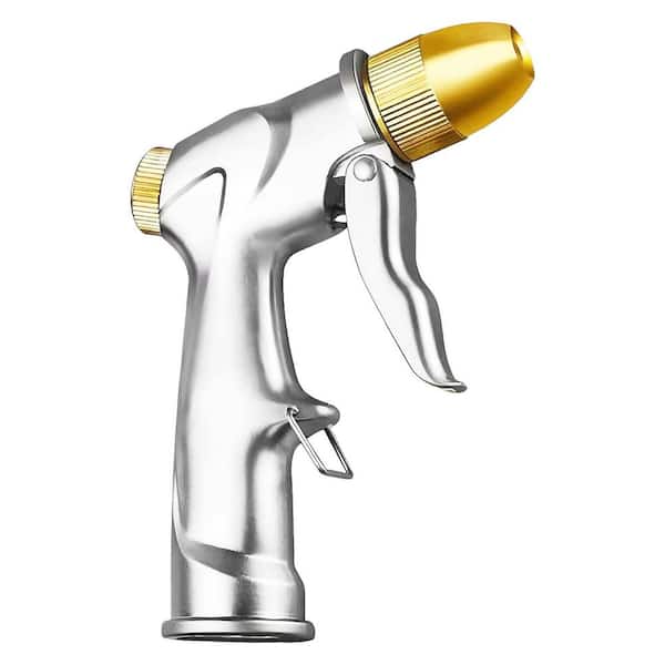 Heavy Duty Metal Garden Hose Nozzle 4 Pattern Adjustable Handheld Water ...