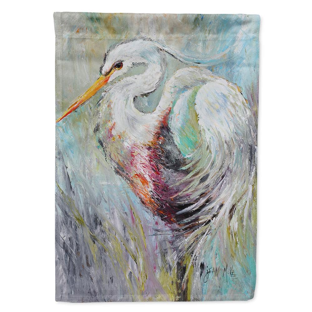 Caroline's Treasures 11 in. x 15-1/2 in. Polyester White Egret 2-Sided ...