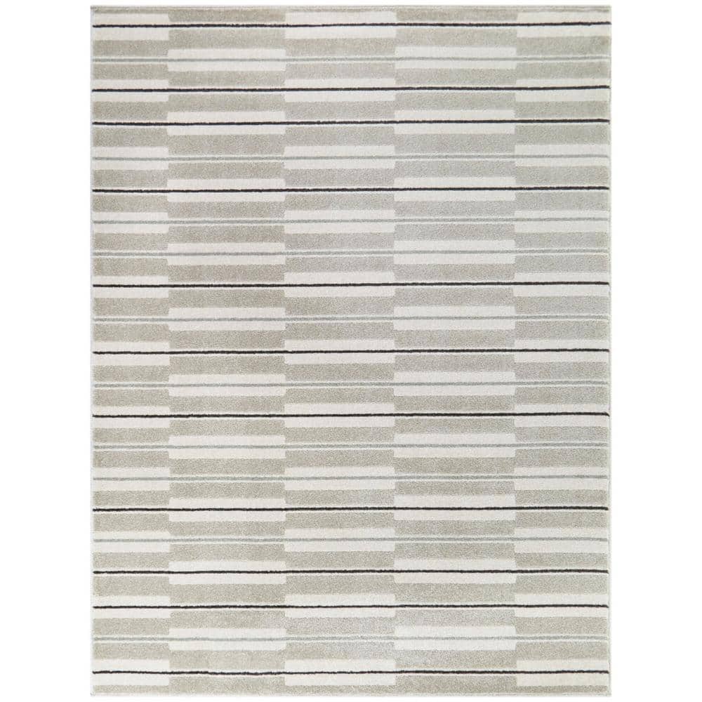 BALTA Andrei Taupe 8 ft. x 10 ft. Striped Area Rug 3111158 - The Home Depot
