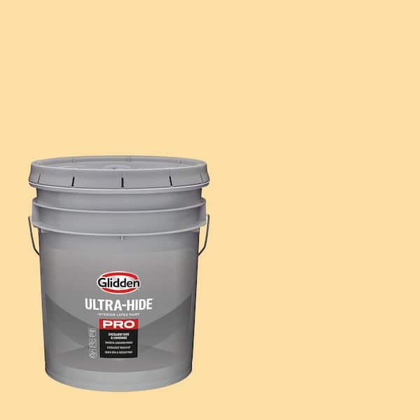 Glidden Ultra-Hide 5 gal. PPG1205-4 Honey Bee Ultra Flat Interior Paint ...